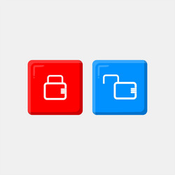 Lock and unlock 3d icon set modern style Vector Image