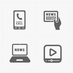 Media icons set on white background Royalty Free Vector