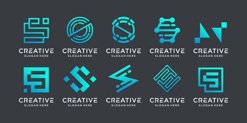 Monogram logo design initial letter s Royalty Free Vector