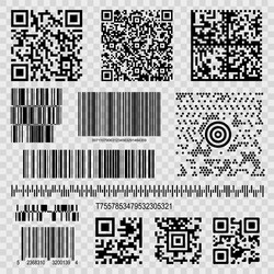 Barcodes supermarket scan code bars and qr codes Vector Image