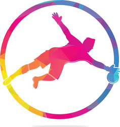 Soccer and football player man logo design Vector Image