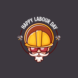 Happy labour day logo label or stamp Royalty Free Vector