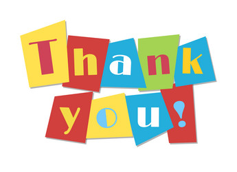 Thank you cartoon style Royalty Free Vector Image