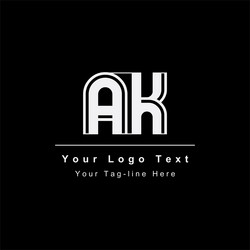 Ak or ka letter logo unique attractive creative Vector Image