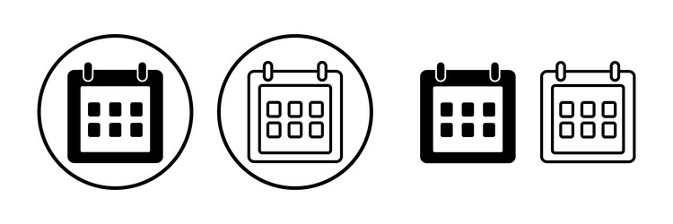 Calendar icon calender symbol Royalty Free Vector Image