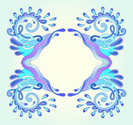 Blue water splash frame Royalty Free Vector Image