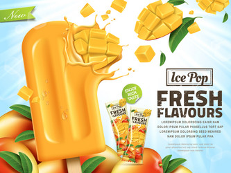 Mango juice ads Royalty Free Vector Image - VectorStock