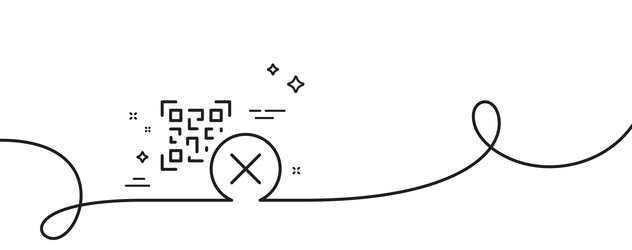 No qr code line icon scan barcode sign Royalty Free Vector