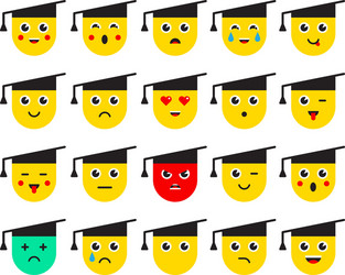 Set of emoticons or emoji Royalty Free Vector Image