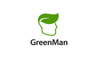 Green man logo design concept Royalty Free Vector Image