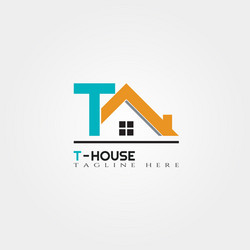 Letter t home logo design Royalty Free Vector Image