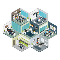 Isometric interior office workplace composition Vector Image