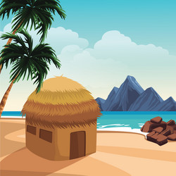 Beautiful island cartoon Royalty Free Vector Image
