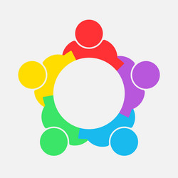 Teamwork gear icon meeting people logo Royalty Free Vector