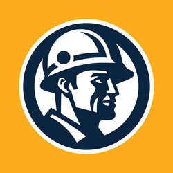 Man worker in a construction helmet concept logo Vector Image