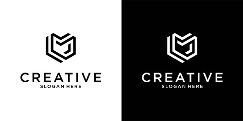 Ic or ci initial letter logo design Royalty Free Vector