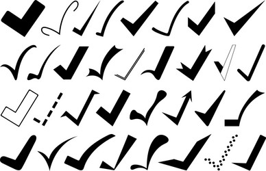 Different sizes of check mark icons Royalty Free Vector