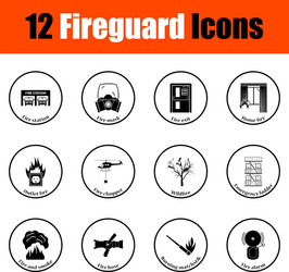 Fireguard icon set Royalty Free Vector Image - VectorStock