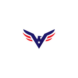 V eagle logo design wing logo icon falcon Vector Image