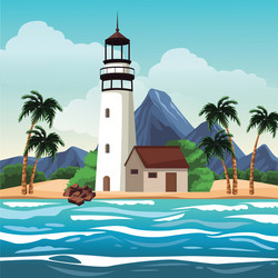 Beautiful island cartoon Royalty Free Vector Image