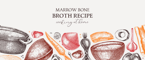 Healthy food background in color marrow bone Vector Image