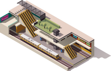 Isometric subway train cross-section Royalty Free Vector