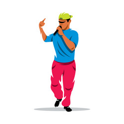 Rap battle boy cartoon Royalty Free Vector Image