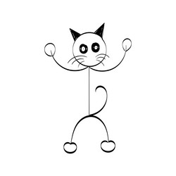 Simple cat line art design Royalty Free Vector Image