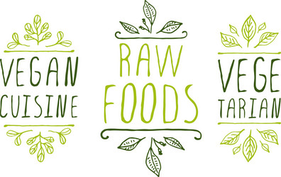 Healthy food product labels Royalty Free Vector Image