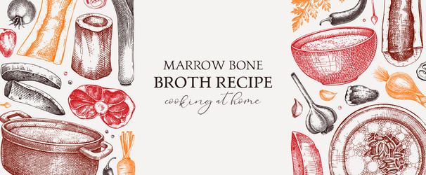 Healthy food background in color marrow bone Vector Image