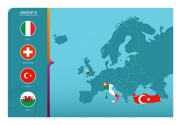 Map europe with marked maps countries Royalty Free Vector