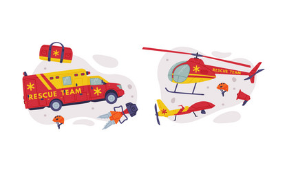 Rescue equipment with specialized machine Vector Image
