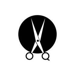 Scissors logo design Royalty Free Vector Image