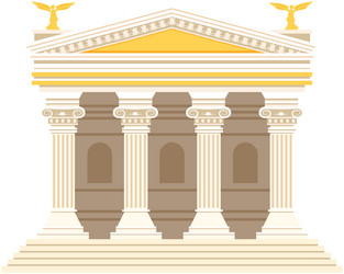 Greek temple roman architecture castle corridor Vector Image