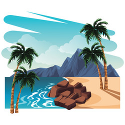 Beautiful island cartoon Royalty Free Vector Image