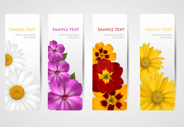 Set of three vertical floral banners Royalty Free Vector