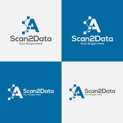 Letter a technology business logo template Vector Image