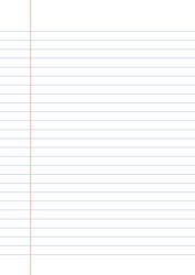 Ruled sheet of notebook paper template Royalty Free Vector