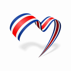 Costa rican flag heart-shaped ribbon Royalty Free Vector