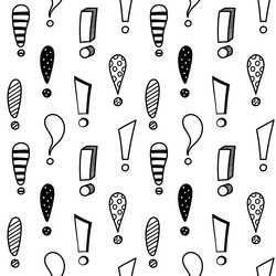 Exclamation mark seamless pattern doodle style Vector Image