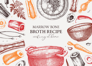 Healthy food background in color marrow bone Vector Image