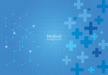 Medical background with honeycomb pattern and text