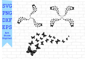 Fluttering butterflies svg butterfly svg Vector Image