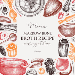 Healthy food background in color marrow bone Vector Image