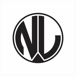 Nl logo monogram with wings arrow around design Vector Image