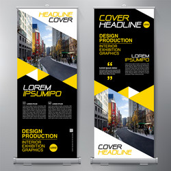 Business roll up standee design banner template Vector Image