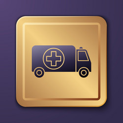 Purple ambulance and emergency car icon isolated Vector Image