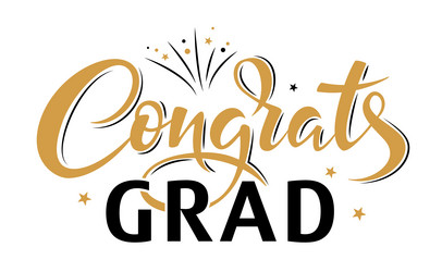 Graduation party hand lettering greeting sign Vector Image