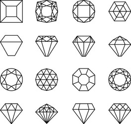 Line natural crystal geode outline sketch Vector Image