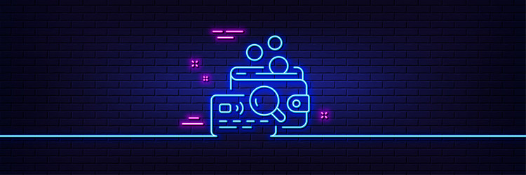 Inspect line icon budget accounting sign neon Vector Image
